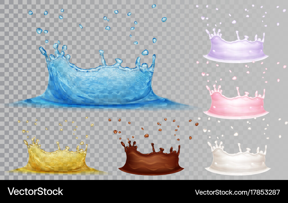 Set of water crown with drops Royalty Free Vector Image