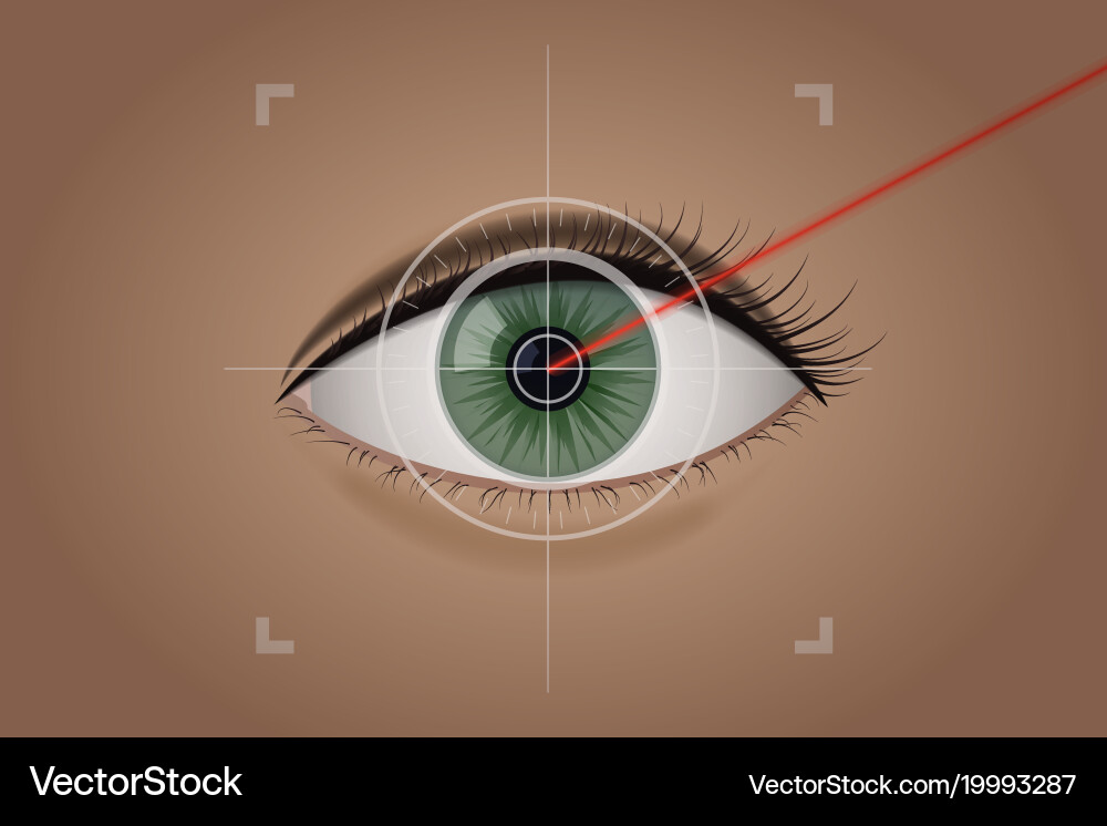 Vision correction by a laser beam Royalty Free Vector Image