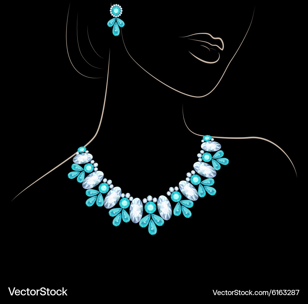 Woman and jewelry Royalty Free Vector Image - VectorStock