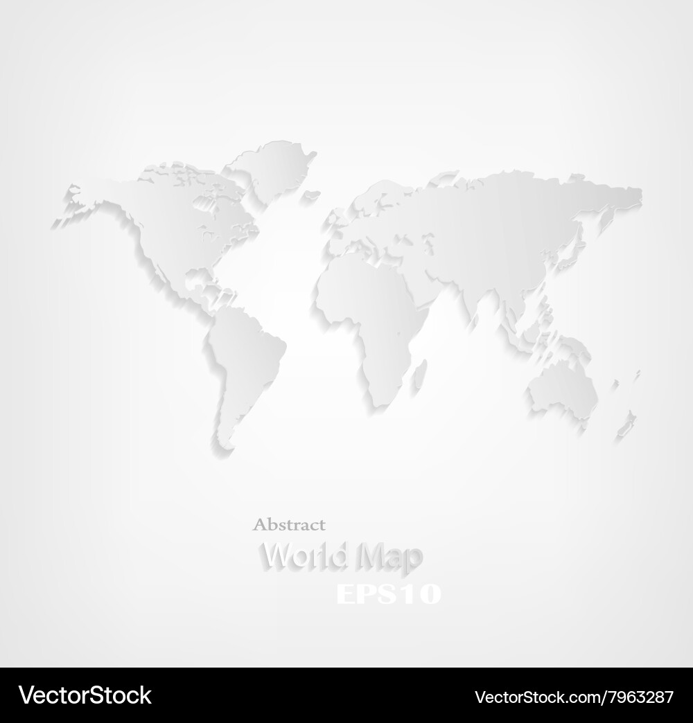 World Map - Gray Background Royalty Free Vector Image