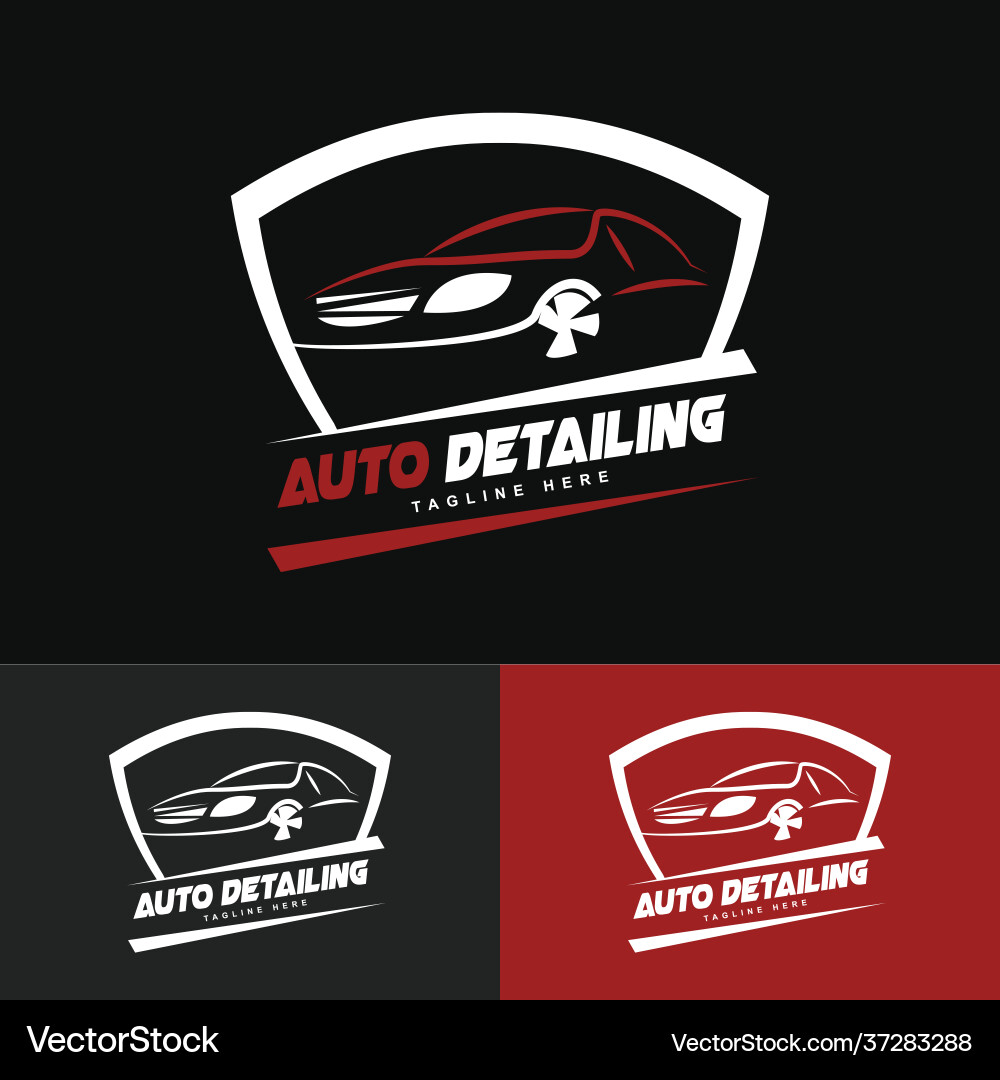 Auto detailing logo design template Royalty Free Vector
