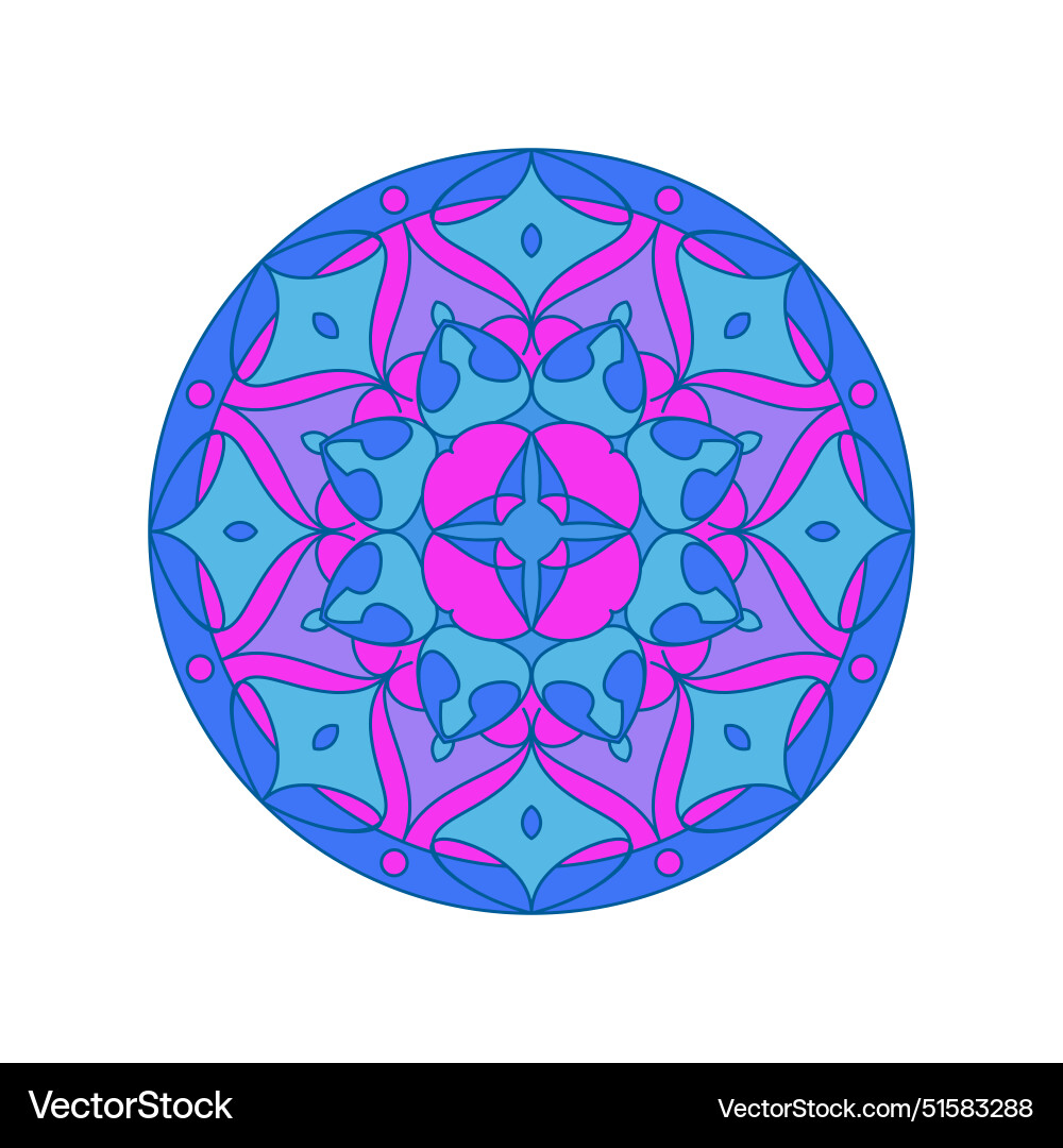 Circular colorful floral mandala Royalty Free Vector Image