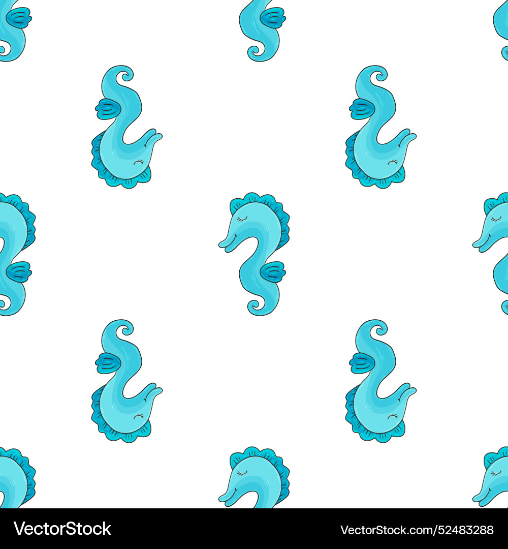 Creative marine seamless pattern pattern in hand Vector Image