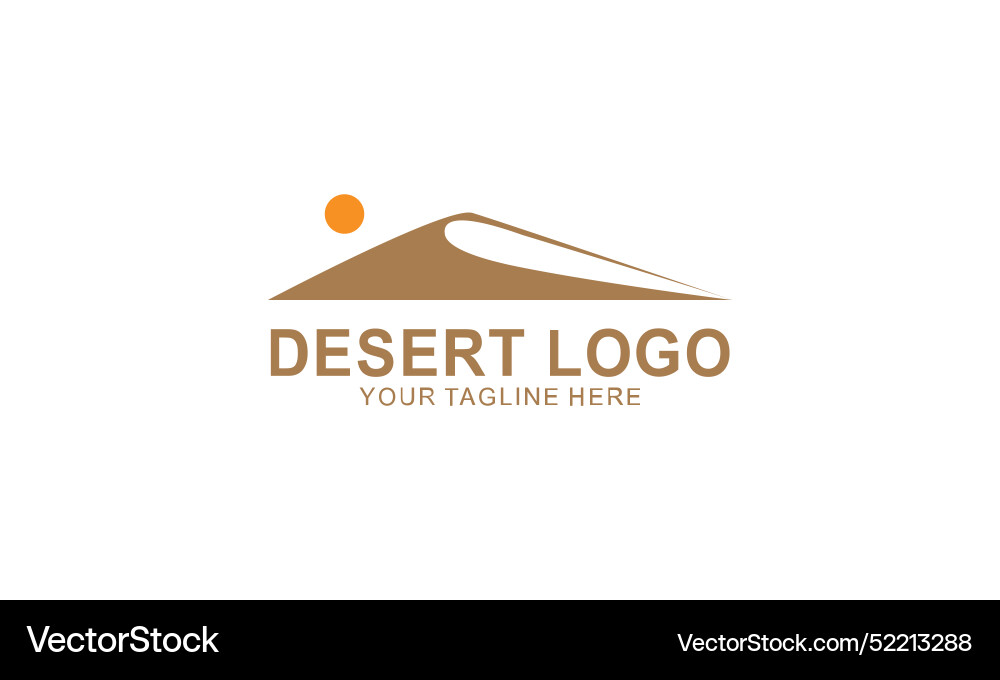 Desert logo design template Royalty Free Vector Image