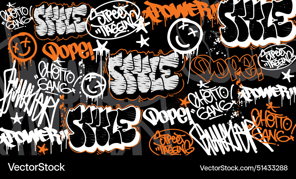Graffiti wall art Royalty Free Vector Image - VectorStock