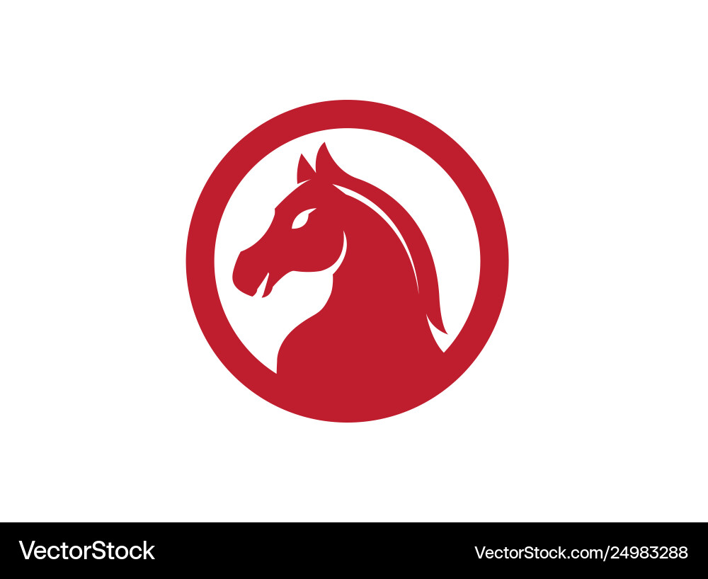 Horse head symbol inside circle for logo Vector Image