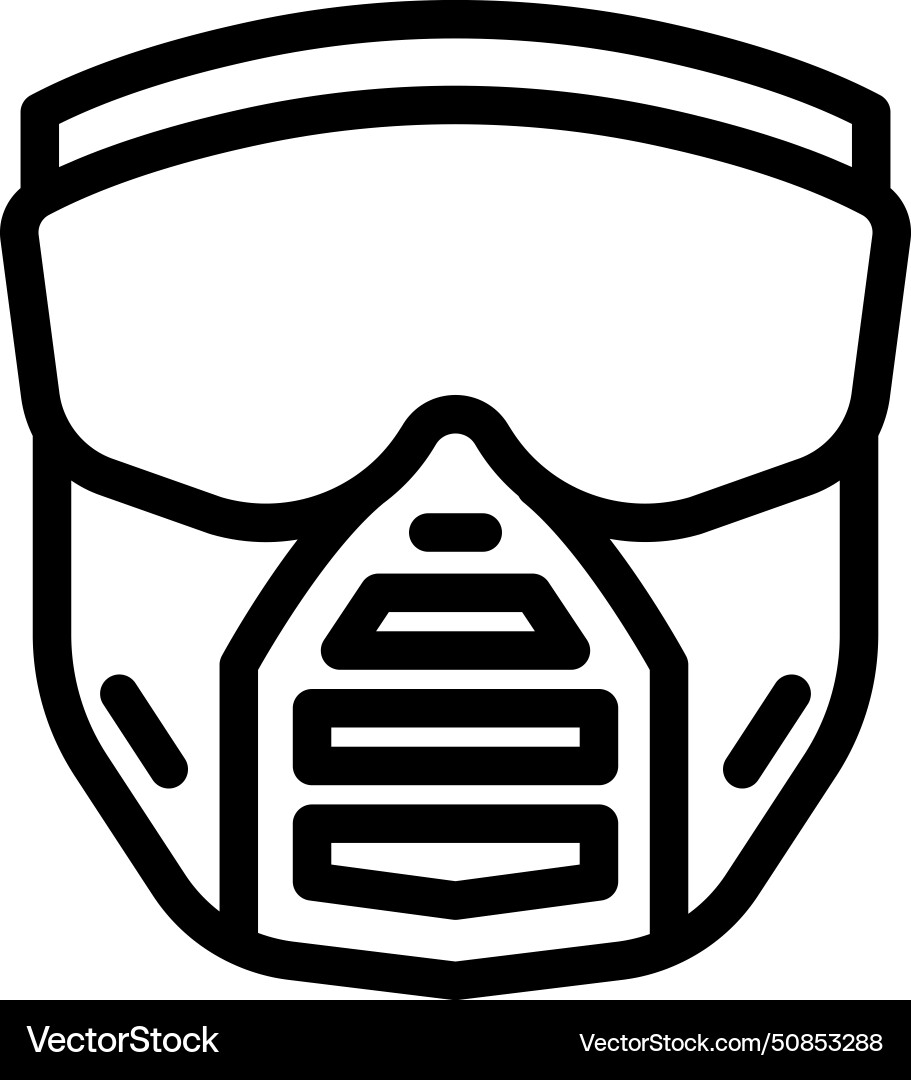 Mask paintball game line icon Royalty Free Vector Image