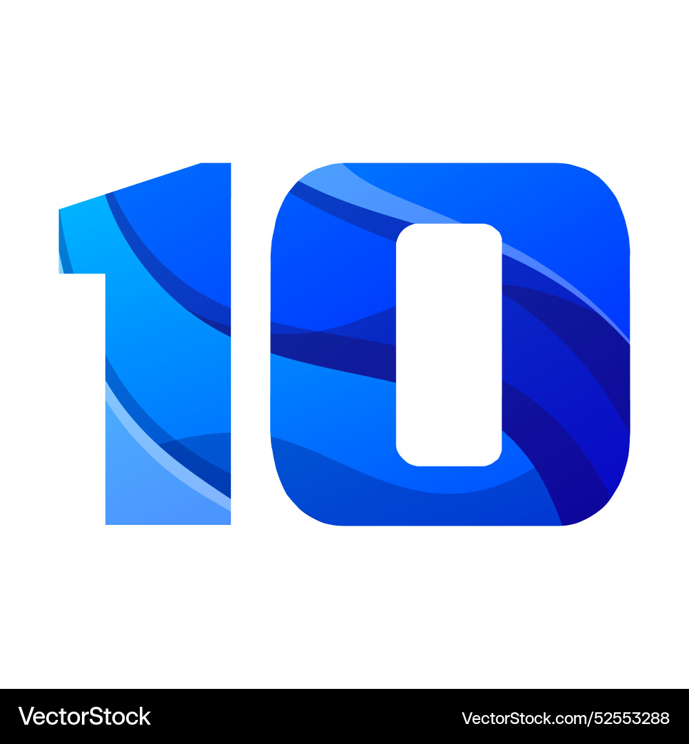 Number 10 gradient logo design Royalty Free Vector Image