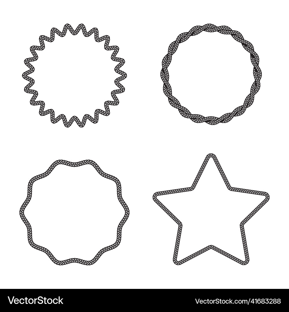 Rope boarder circle pattern frame Royalty Free Vector Image