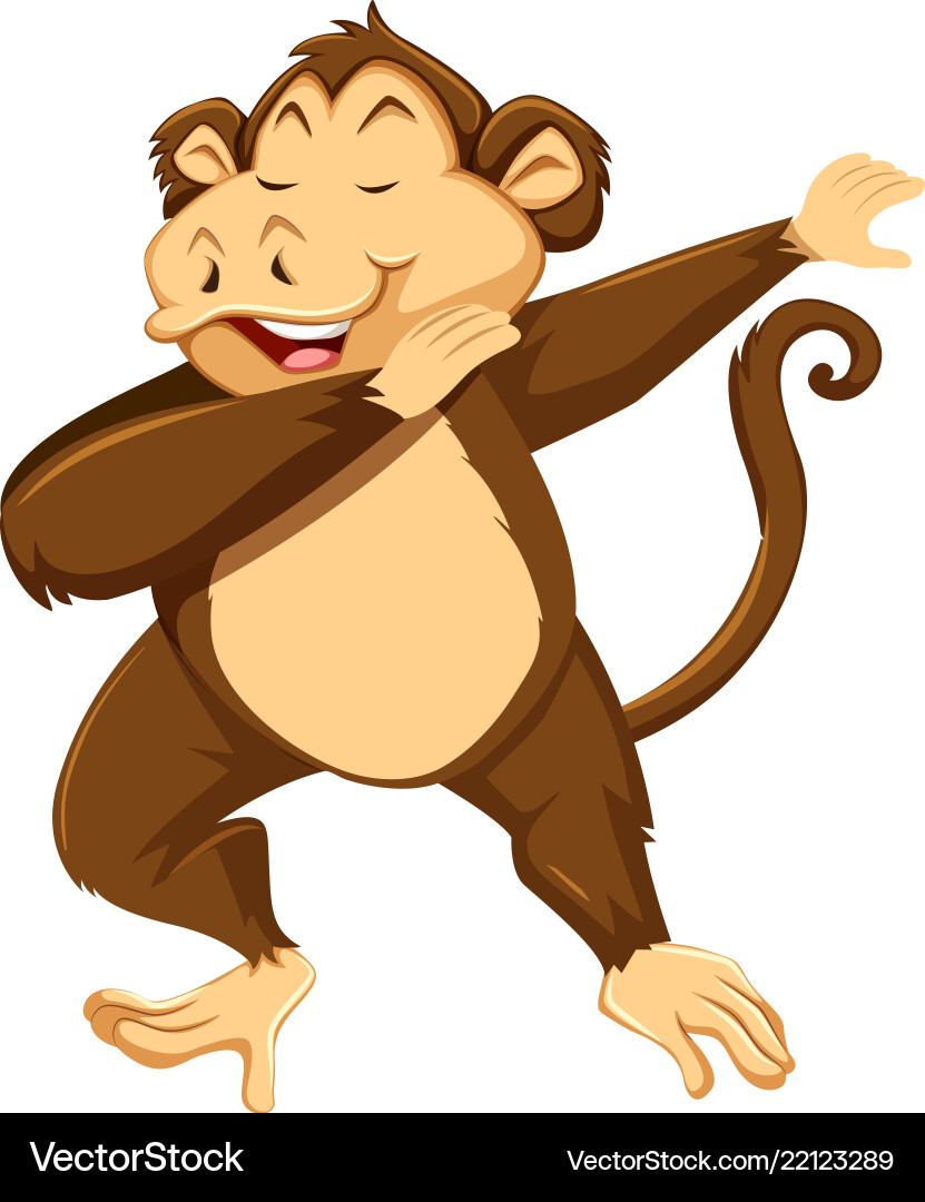 A monkey dab on white background Royalty Free Vector Image