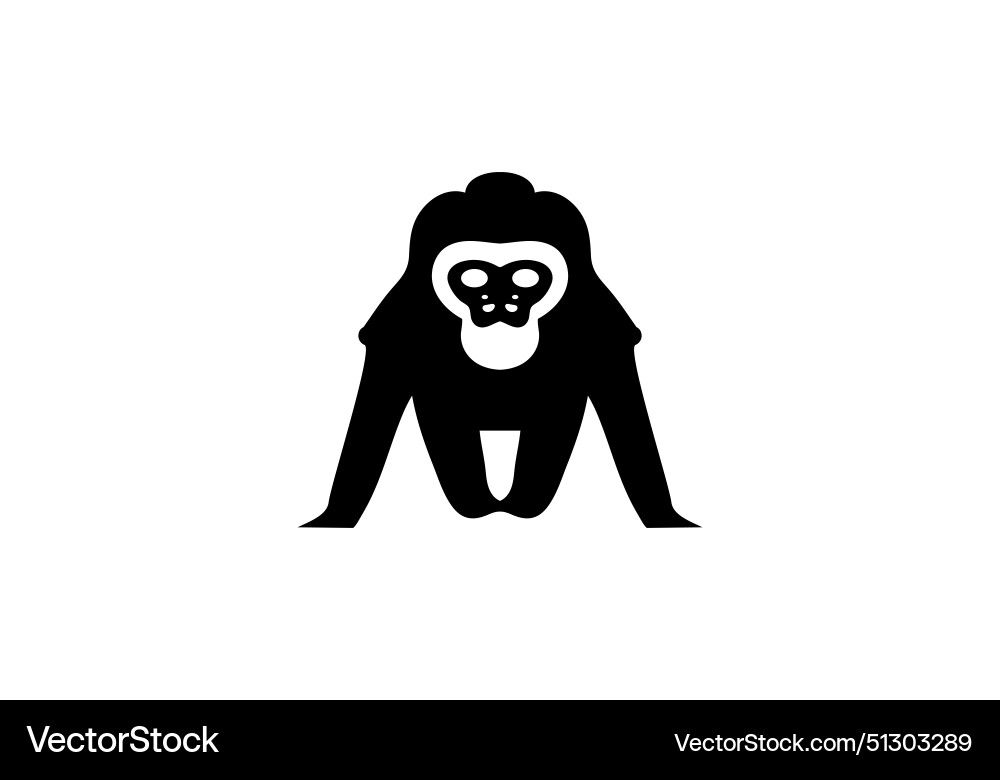 Amazing minimal style baboon icon design Vector Image