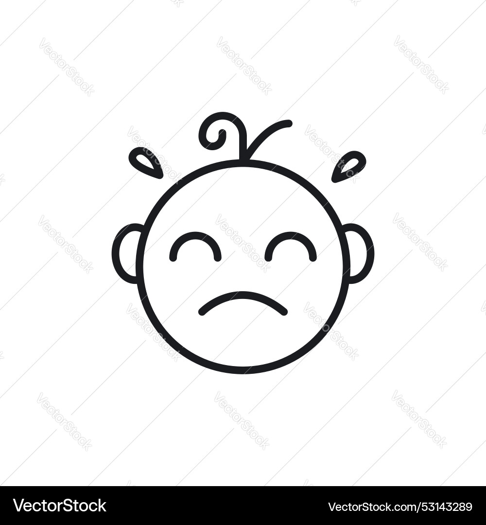 Crying baby icon symbol on white background Vector Image