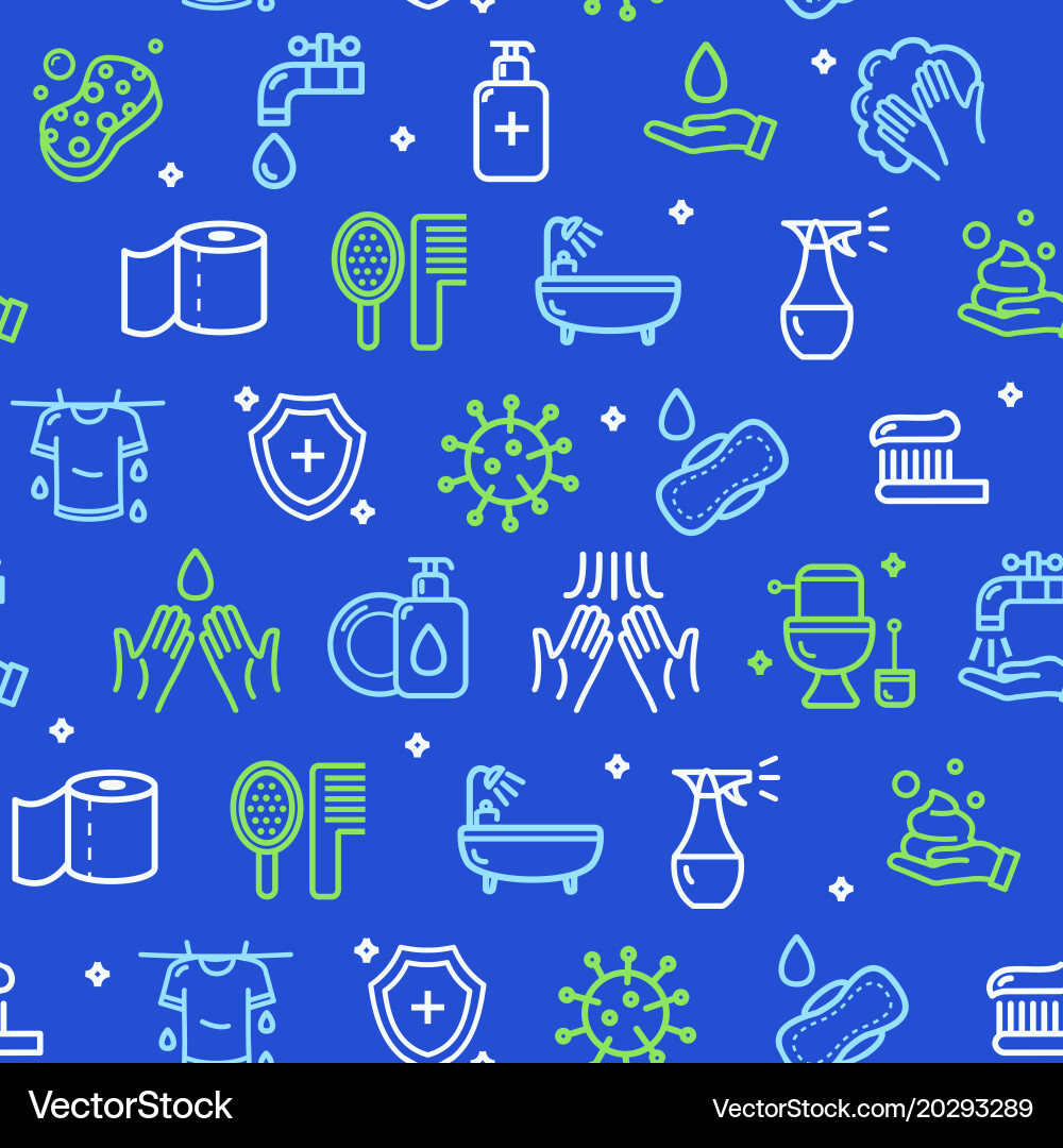 Hygiene signs seamless pattern background Vector Image