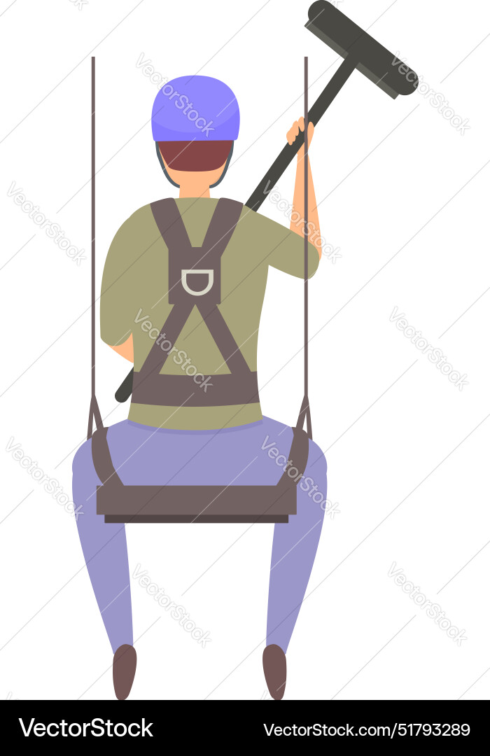 Industrial climber working at height Royalty Free Vector