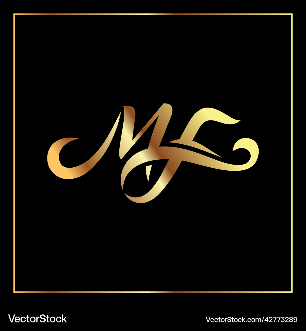 Mf initial letter handwriting and signature logo Vector Image