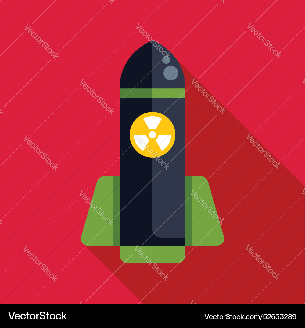 Nuclear missile carrying atomic warhead Royalty Free Vector