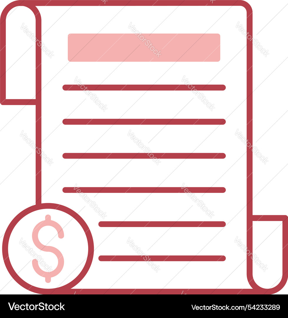 Paycheck line fill icon Royalty Free Vector Image