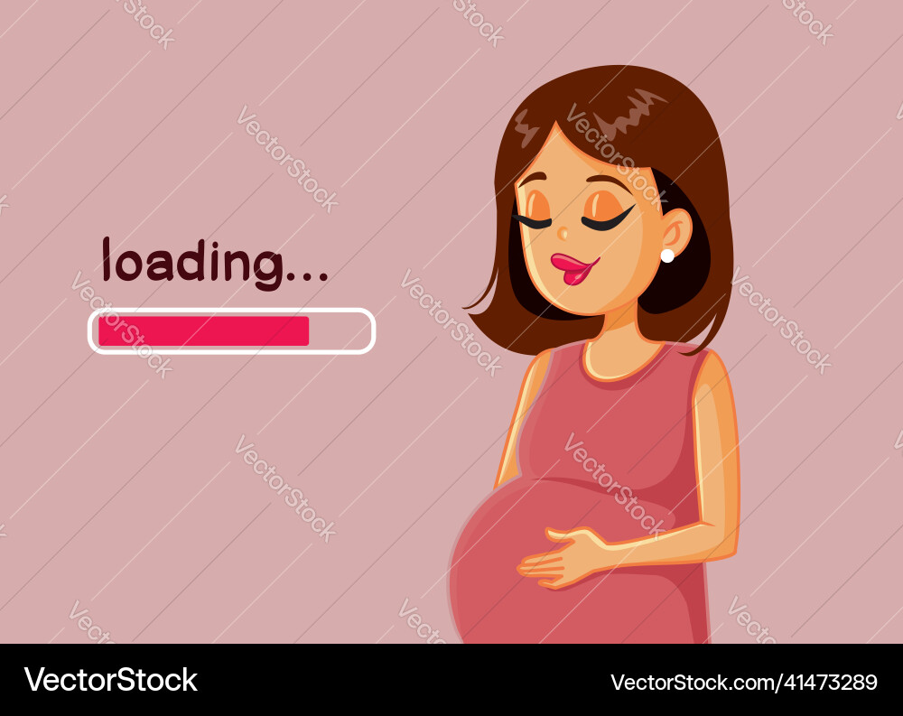 Pregnant woman loading icon conceptual Royalty Free Vector