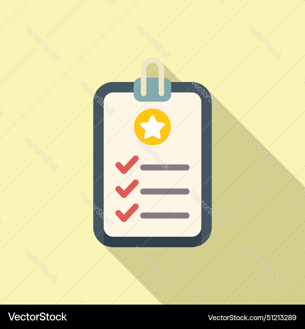 Reward clipboard icon flat gift service Royalty Free Vector