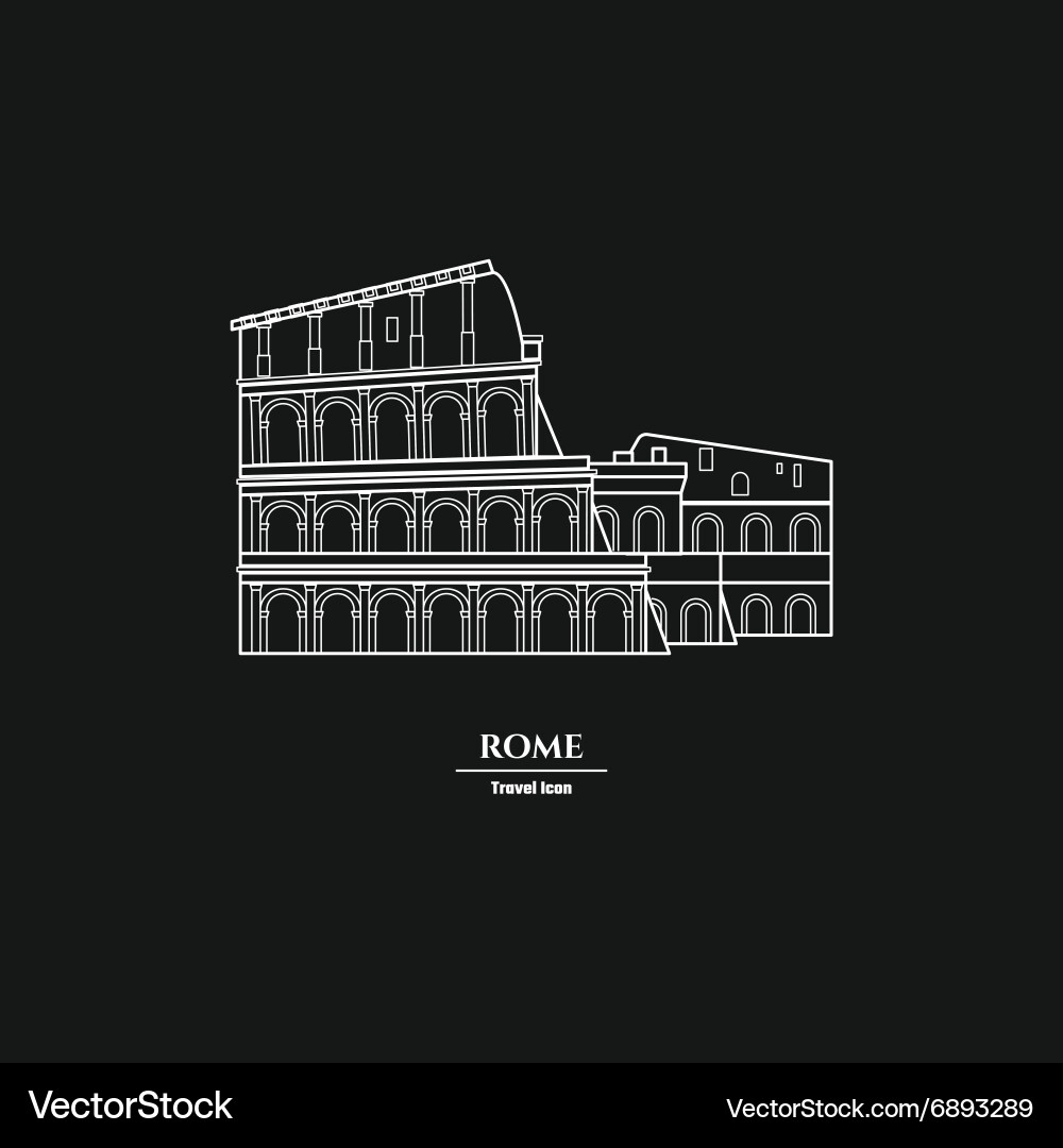 Rome landmark outline 1 Royalty Free Vector Image