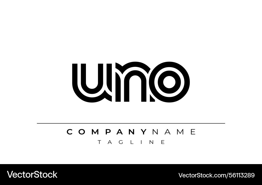 Uno creative unique modern letter logo design Vector Image
