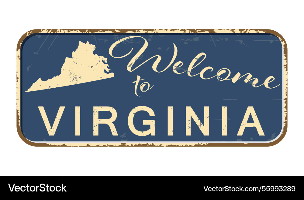 Welcome to virginia a worn blue plaque Royalty Free Vector