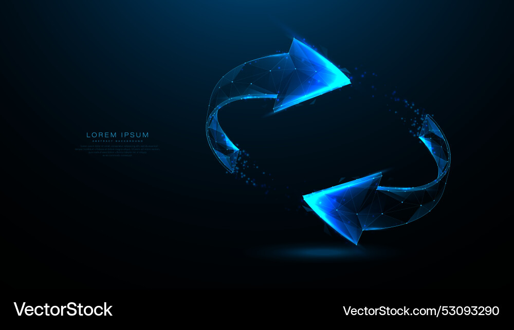 3d blue arrow sign double symbol glowing Vector Image