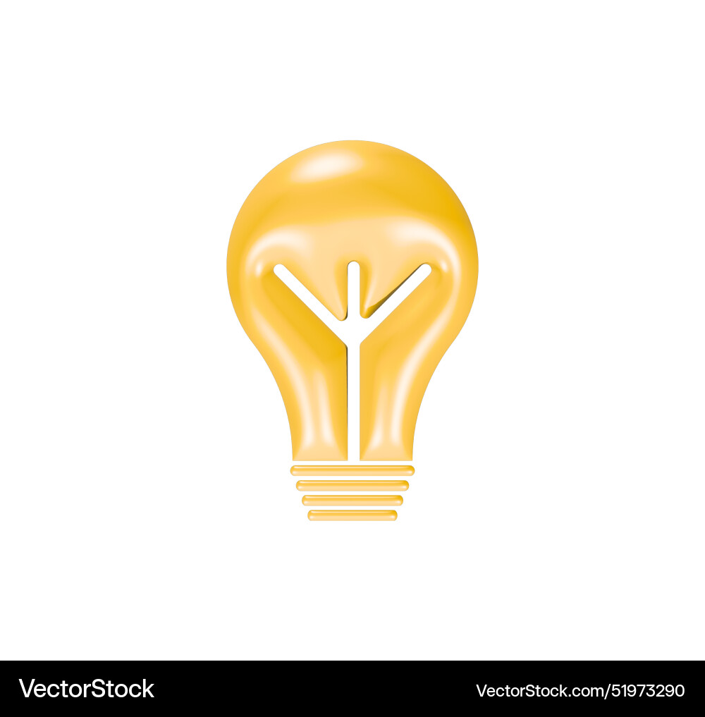 3d light bulb icon Royalty Free Vector Image - VectorStock
