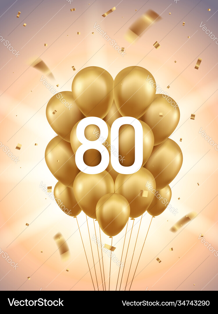 80th year anniversary background Royalty Free Vector Image