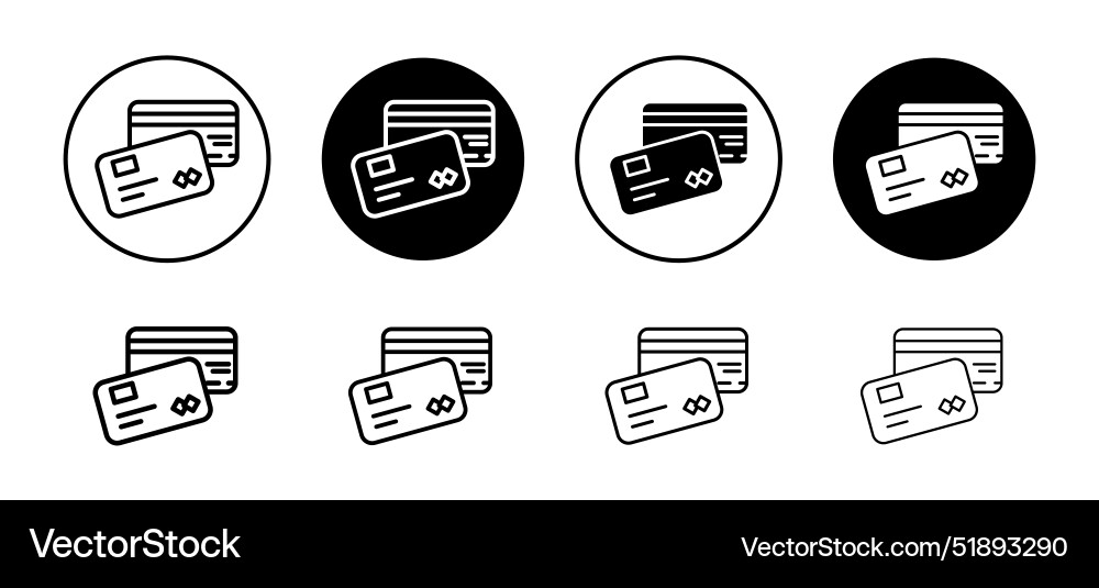Atm card icon set collection outline Royalty Free Vector