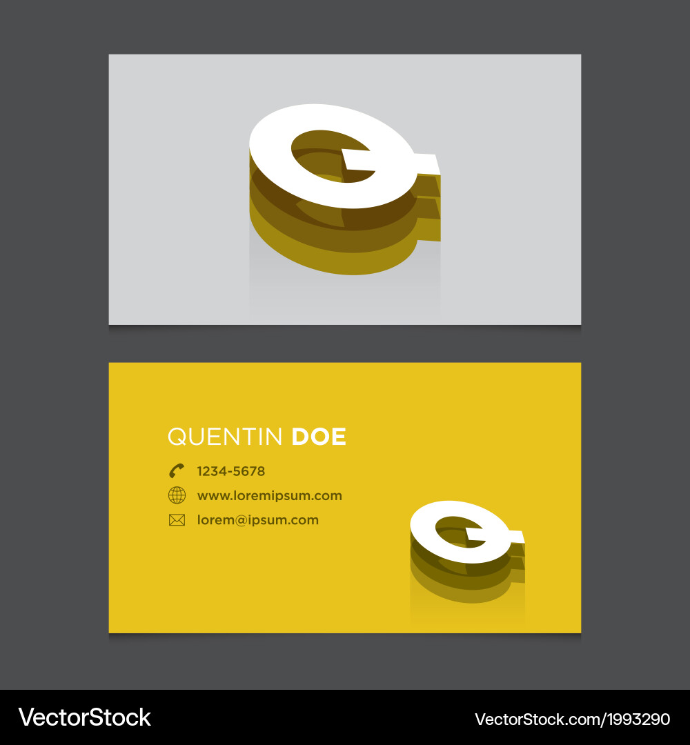 Business card letter q Royalty Free Vector Image