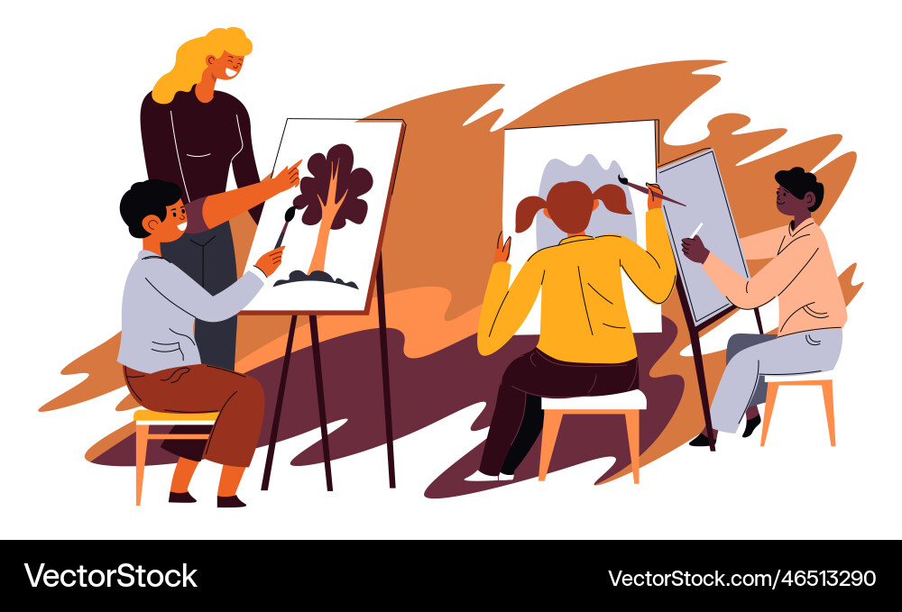 Children's Art Class Royalty Free Vector Image
