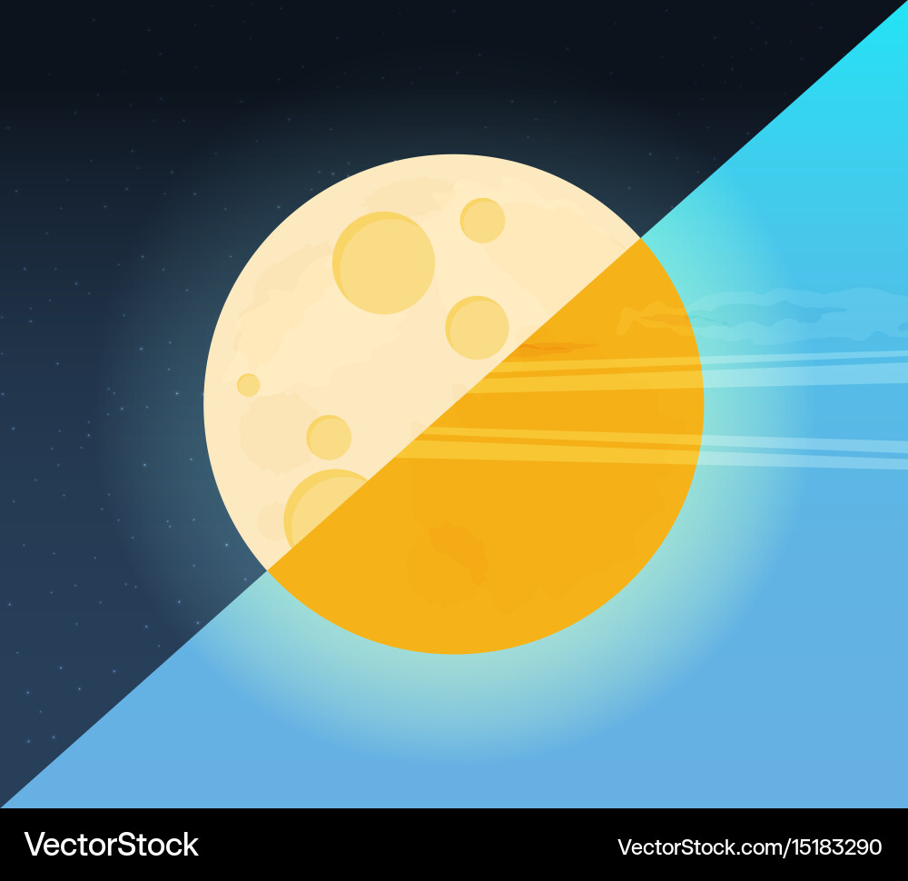 Day and night sun moon Royalty Free Vector Image