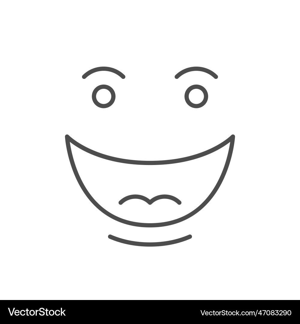 Joy emotion line outline icon Royalty Free Vector Image