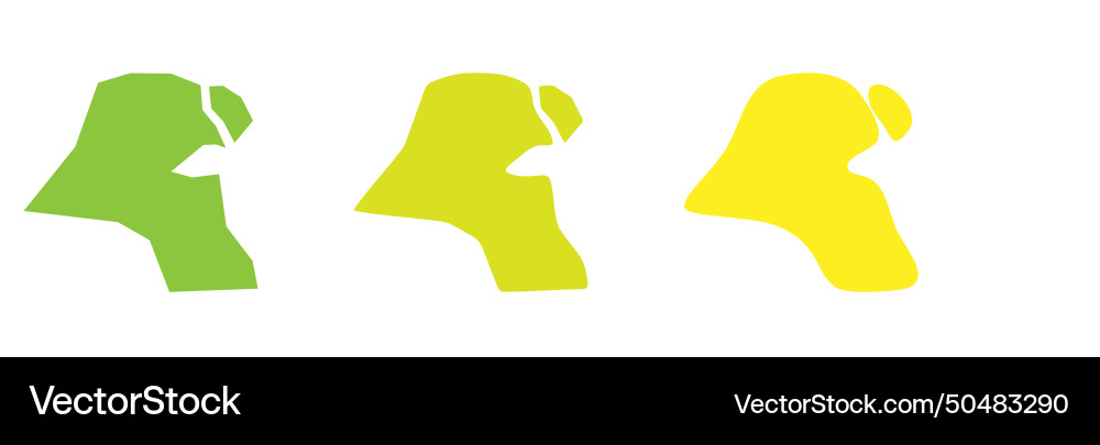 Kuwait country map in three levels Royalty Free Vector Image