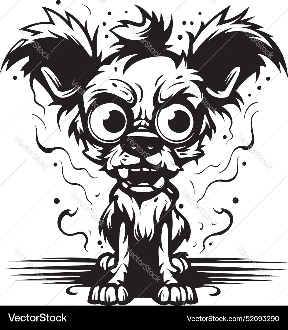 Macabre cryptic dog black logo design weird Vector Image