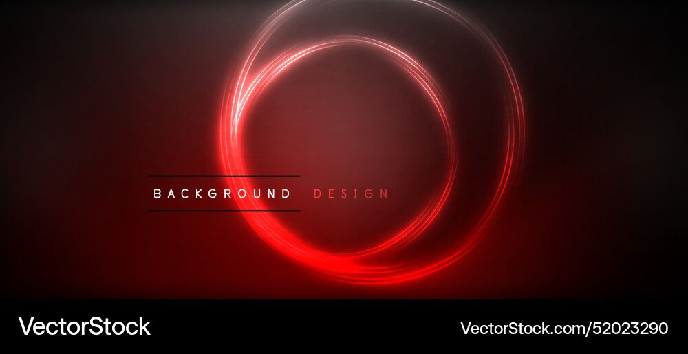 Neon glowing circle rays light round lines Vector Image