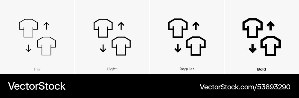 Substitute icon thin light regular and bold style Vector Image