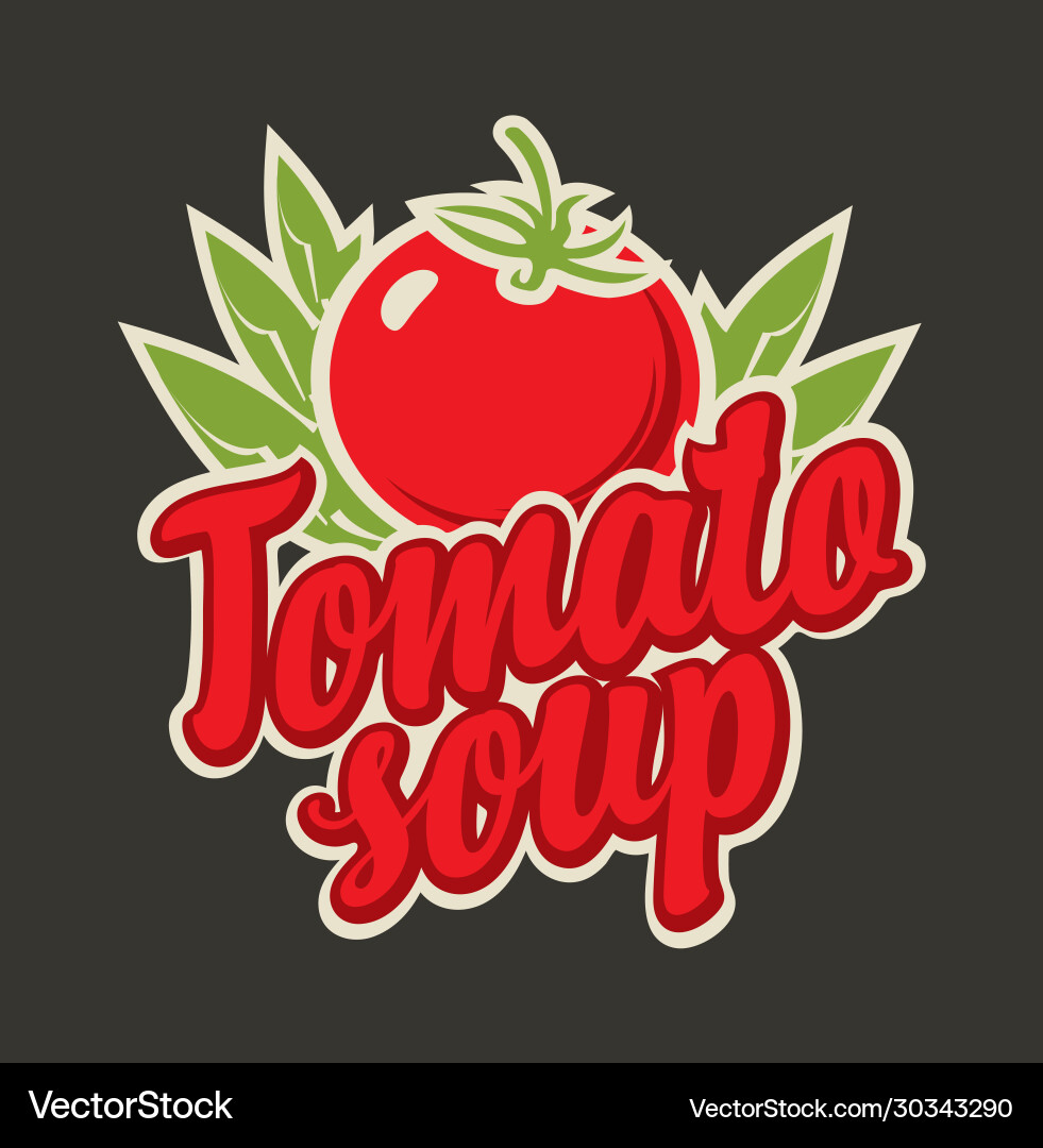 Tomato Soup Banner with Calligraphy Royalty Free Vector
