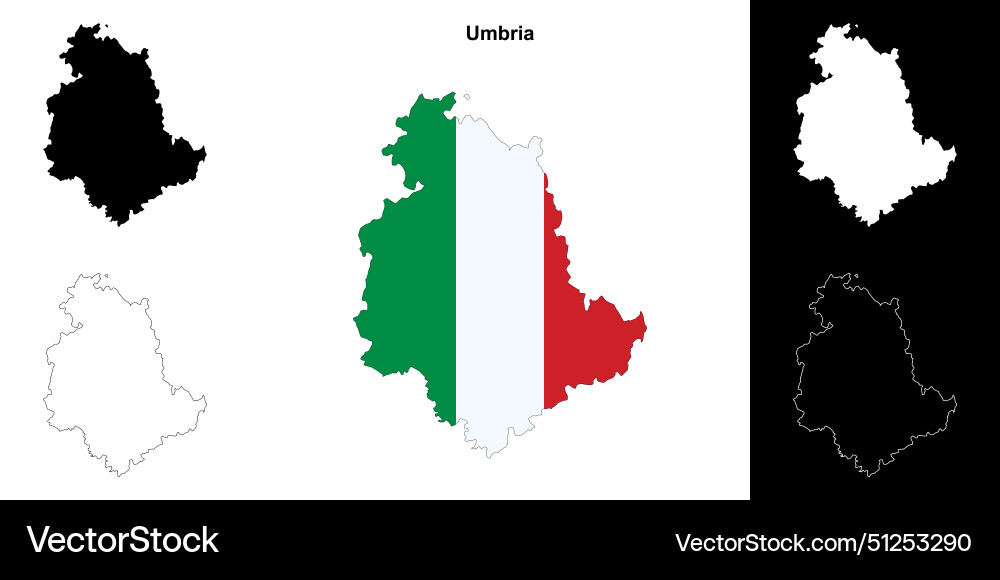 Umbria outline map Royalty Free Vector Image - VectorStock