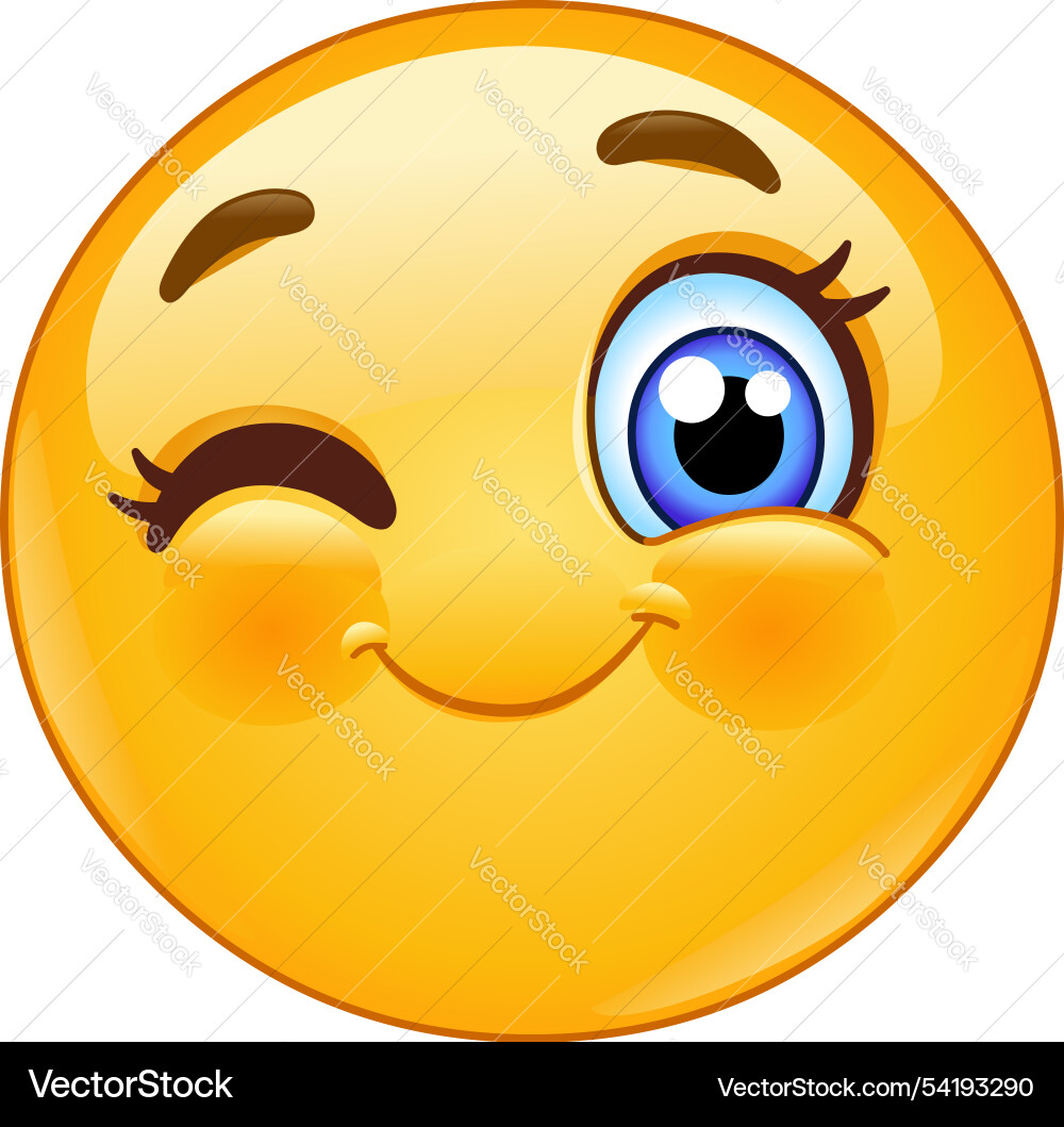 Winking Female Emoji Royalty Free Vector Image