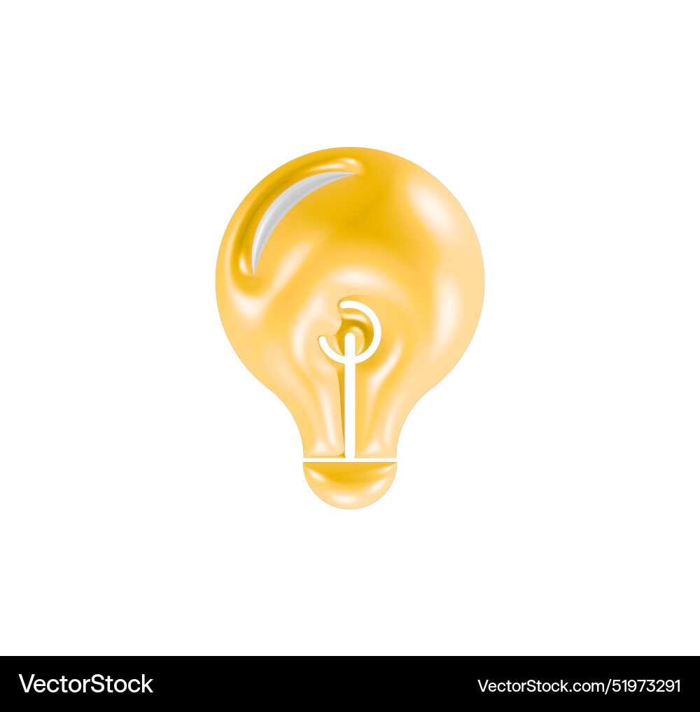 3d light bulb icon Royalty Free Vector Image - VectorStock