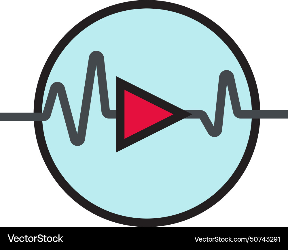 Audio record play sound wave color icon Royalty Free Vector