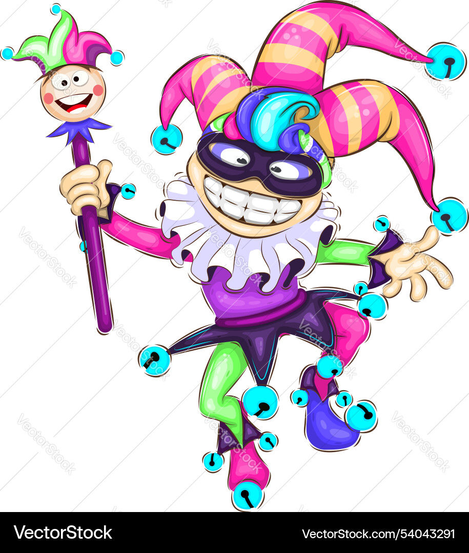 Cheerful cartoon joker Royalty Free Vector Image