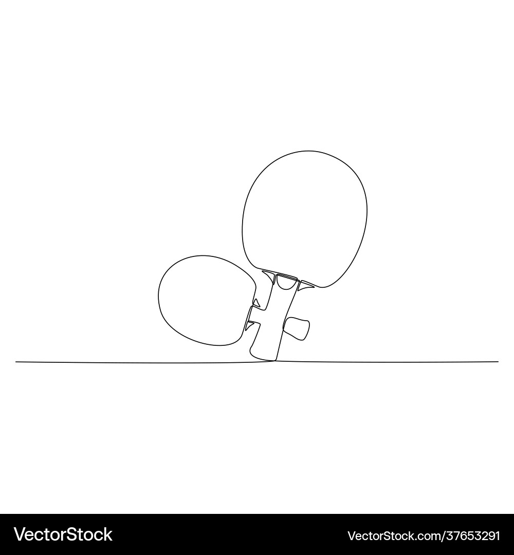 Continuous line drawing table tennis racket Vector Image