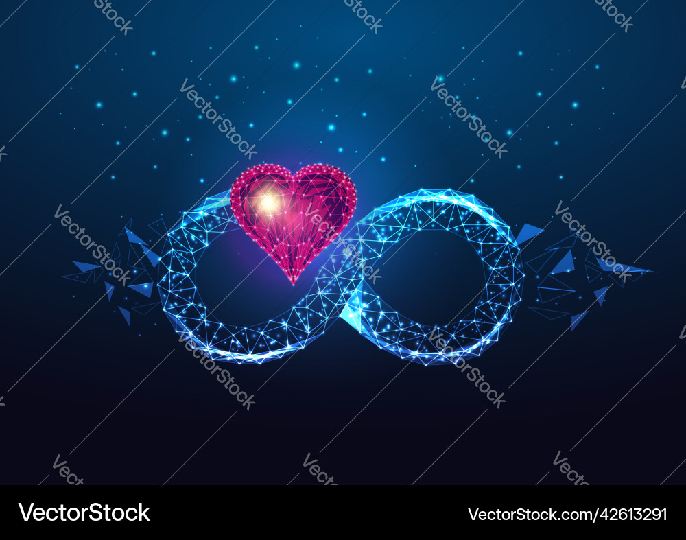 Futuristic infinite love concept with glowing red Vector Image