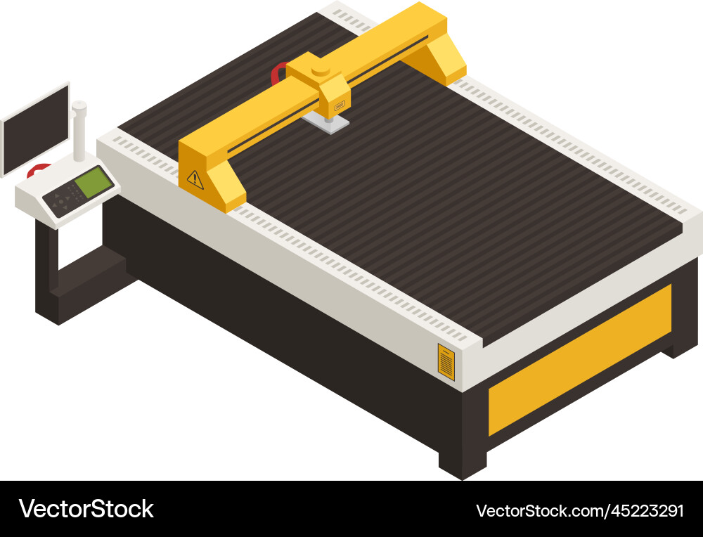 Industrial laser cutter composition Royalty Free Vector