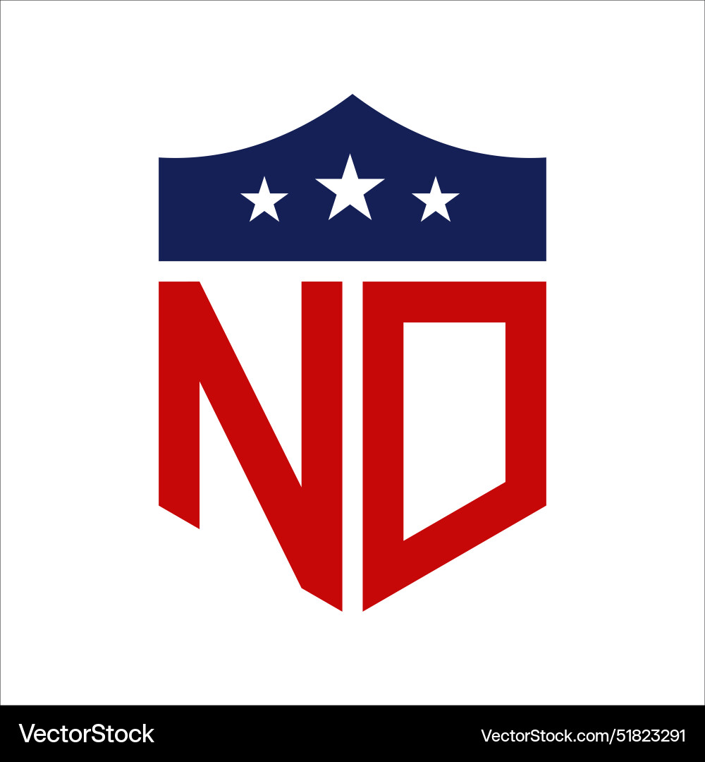 Patriotic nd logo design letter Royalty Free Vector Image