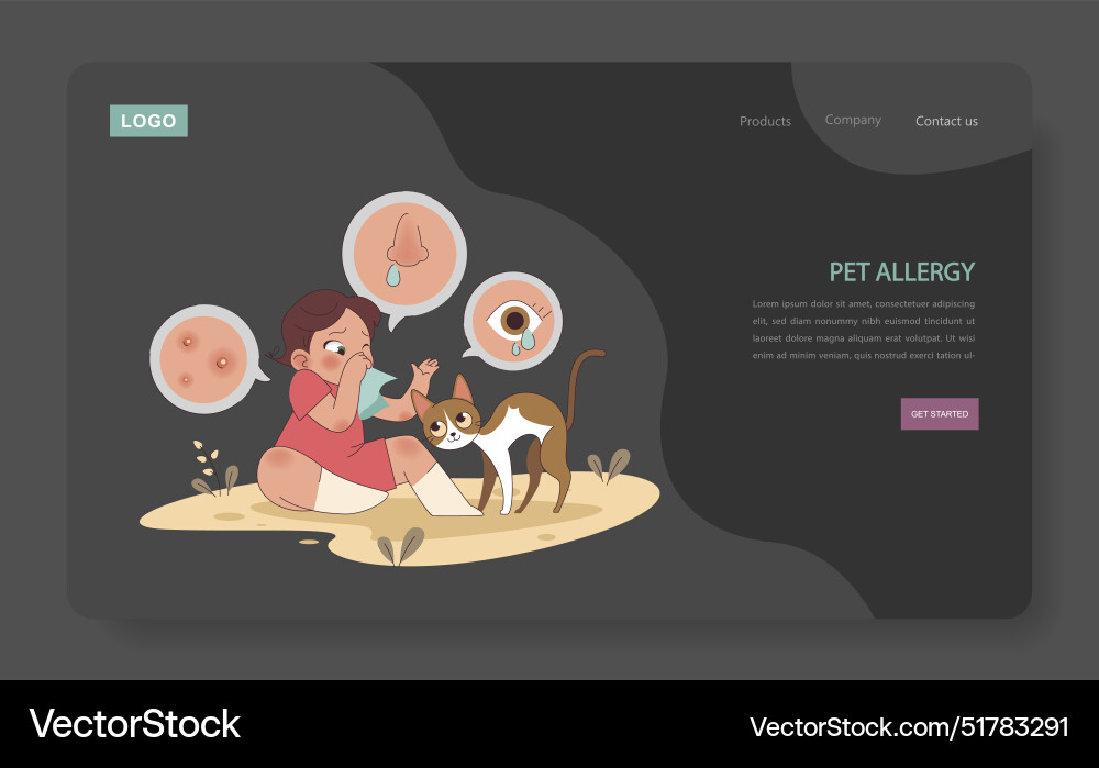 Pet allergy concept Royalty Free Vector Image - VectorStock