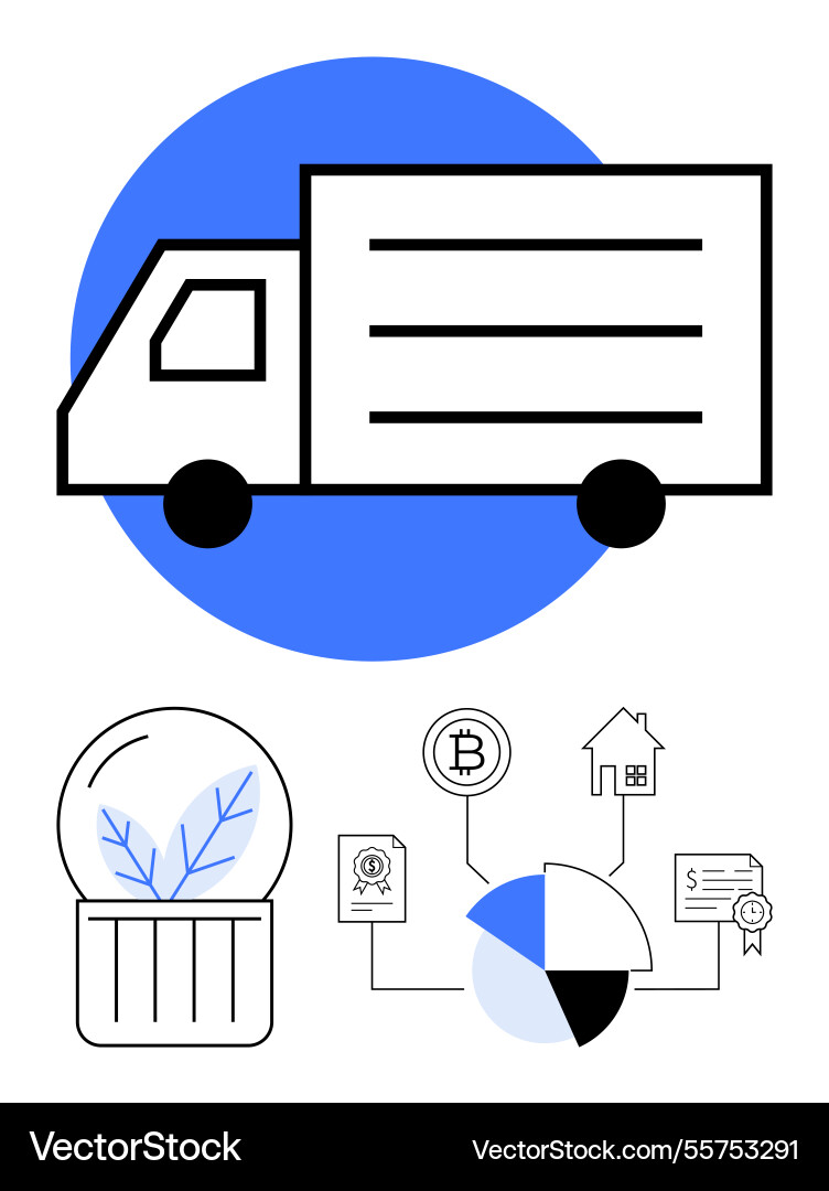 Sustainable logistics and blockchain integration Vector Image